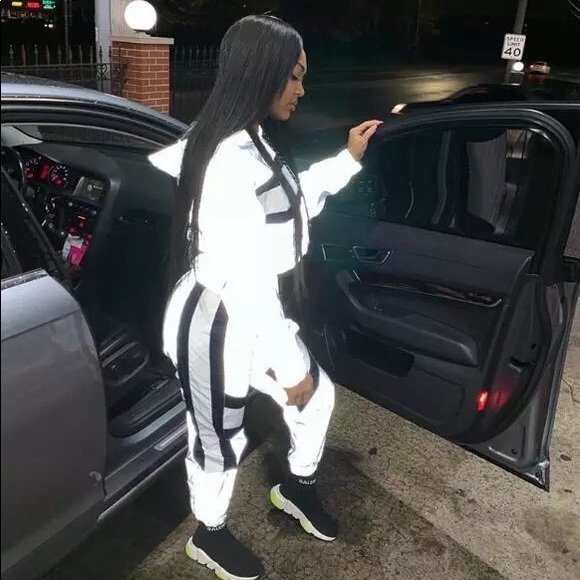 KeBoutique | Pants & Jumpsuits | Sexy Reflective Tracksuit | Poshmark